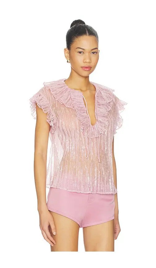 ファッションの ANDMARY PINK トップス FIONA TOPS RUFFLE トップス